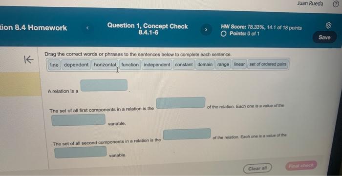 Solved Drag the correct words or phrases to the sentences | Chegg.com