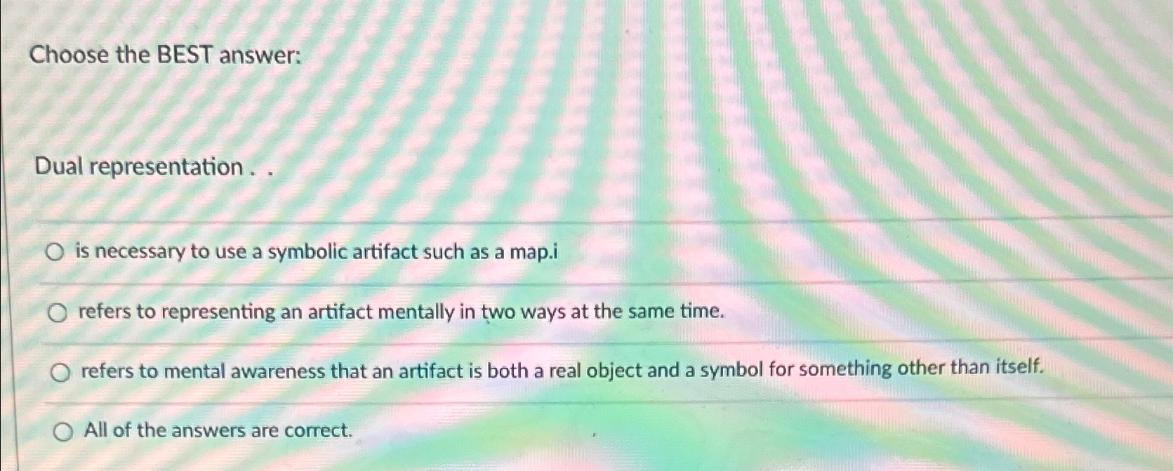 Solved Choose the BEST answer:Dual representation . .is | Chegg.com
