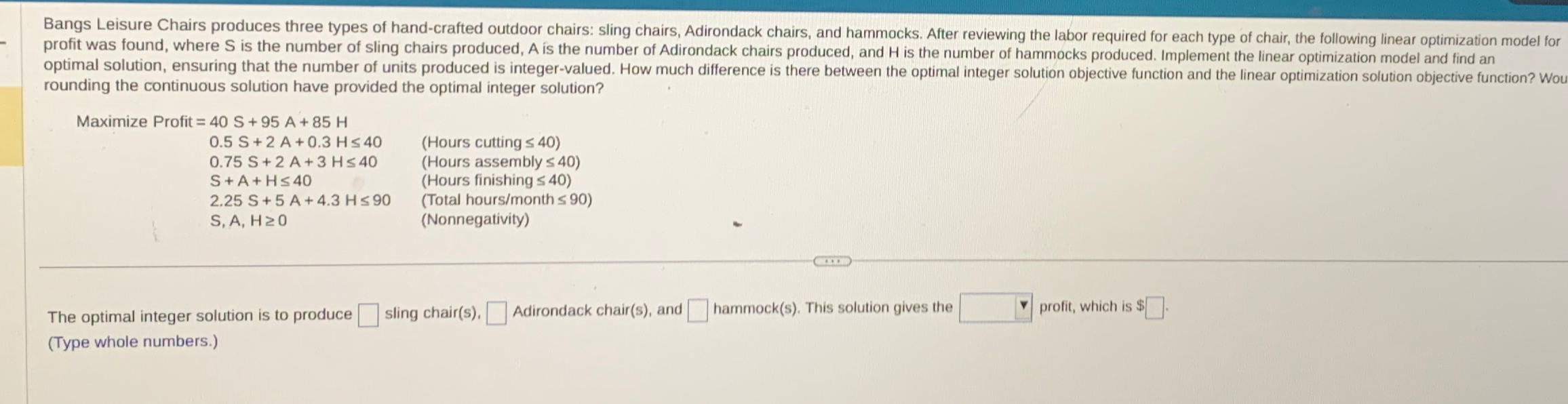 Solved rounding the continuous solution have provided the | Chegg.com