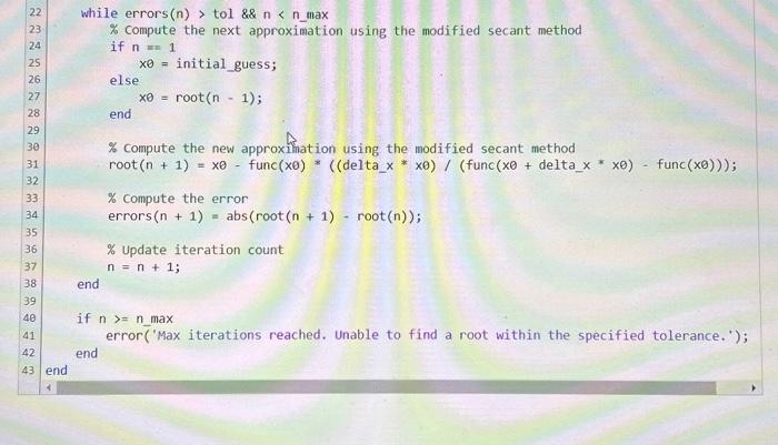 Solved Modified Secant Methods - Useful for certain | Chegg.com