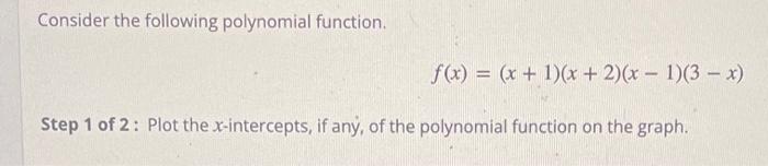 Solved Consider the following polynomial function. | Chegg.com