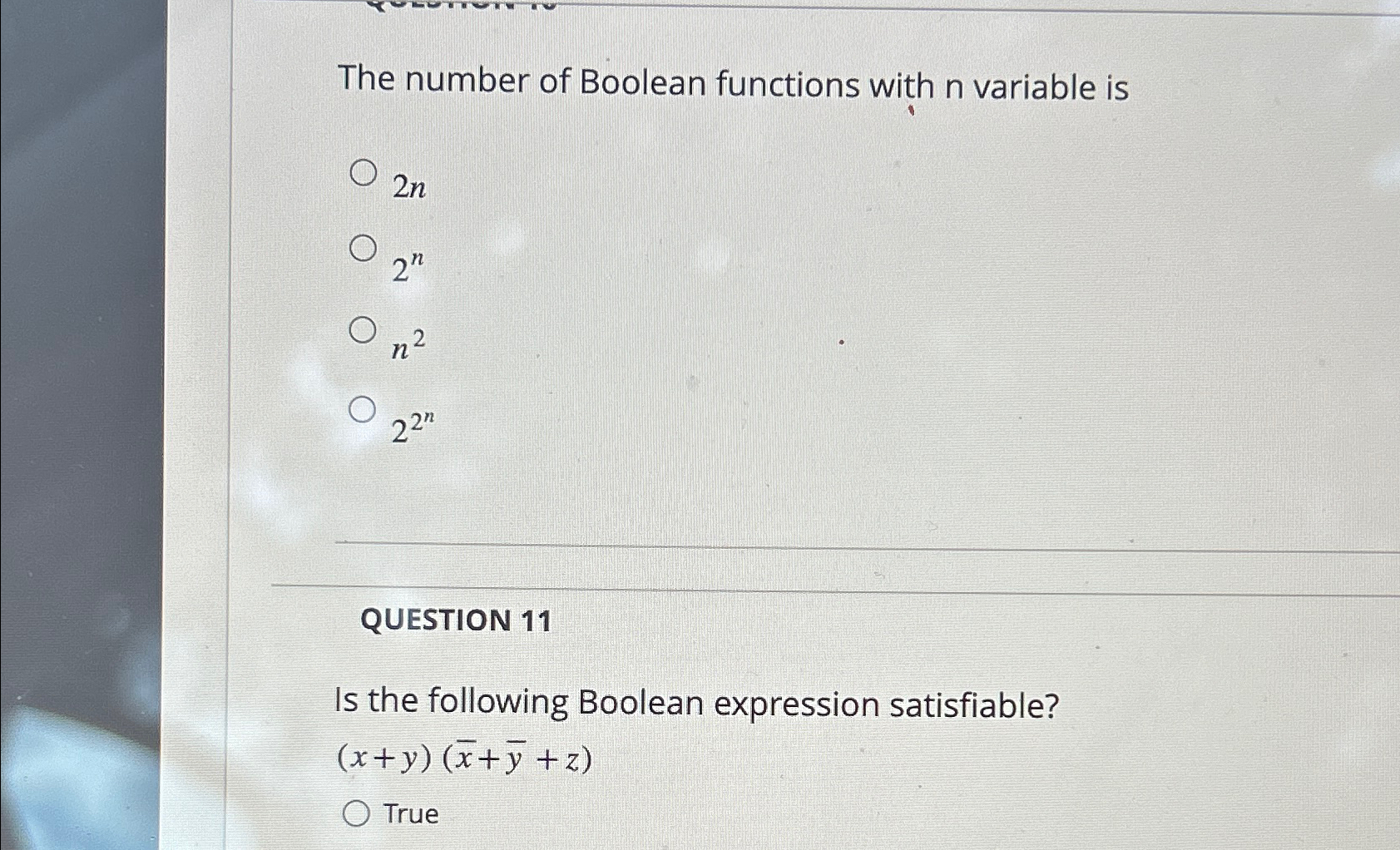 Solved The number of Boolean functions with n ﻿variable | Chegg.com