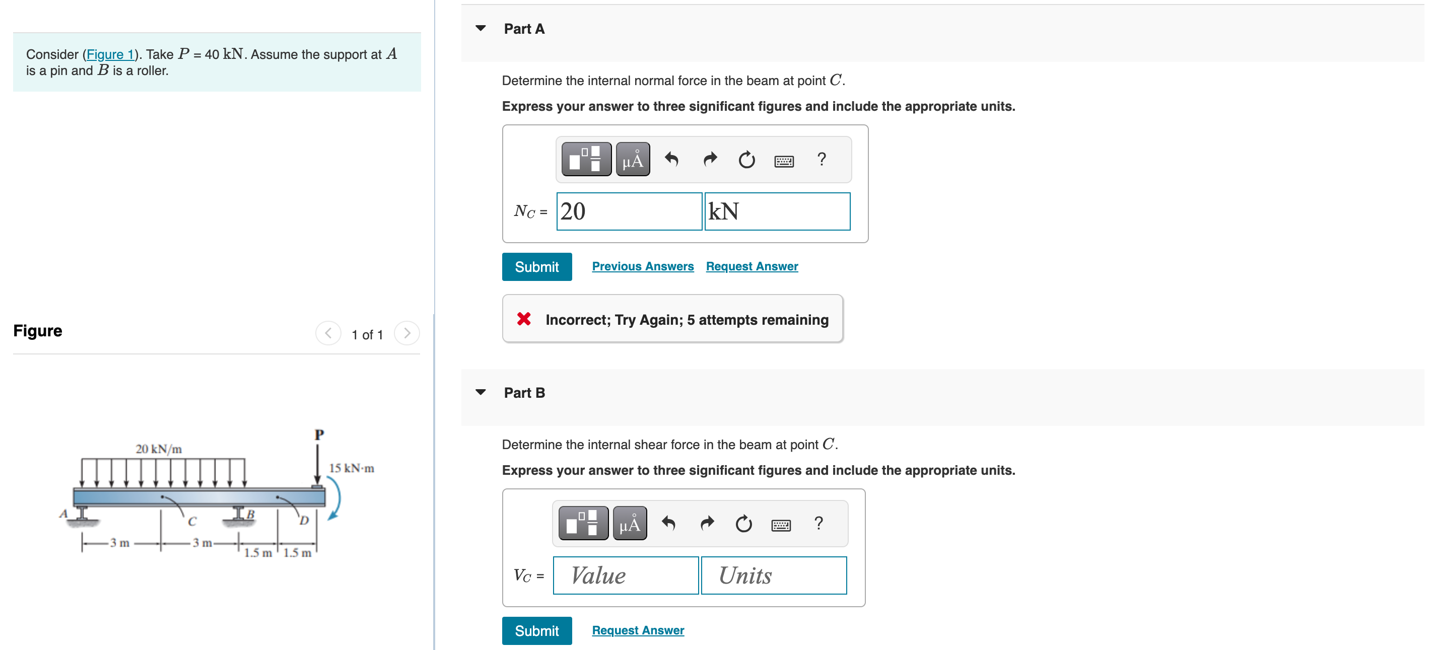 Solved Consider (Figure 1). ﻿Take P=40kN. ﻿Assume the | Chegg.com