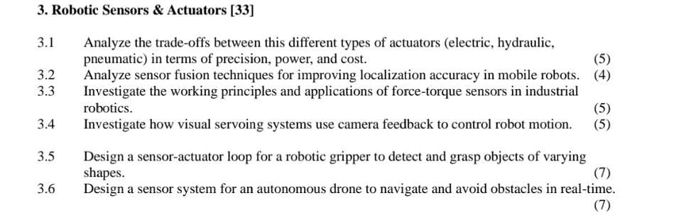 Solved Robotic Sensors & Actuators [33]3.1 ﻿Analyze the | Chegg.com