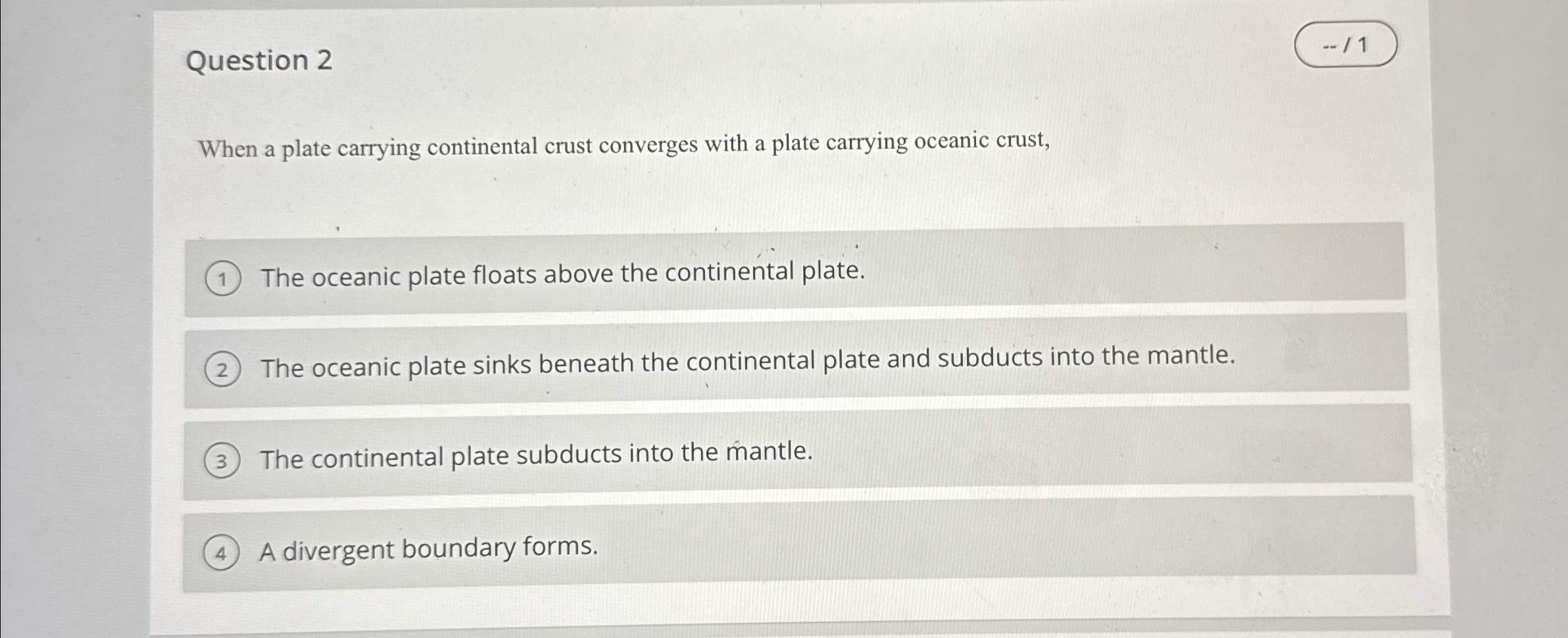 Solved Question 2When a plate carrying continental crust | Chegg.com
