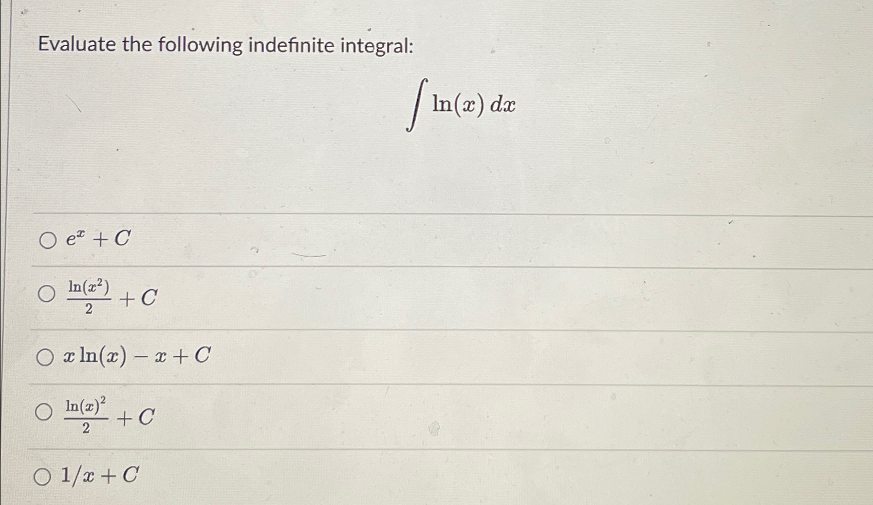 Solved Evaluate the following indefinite | Chegg.com