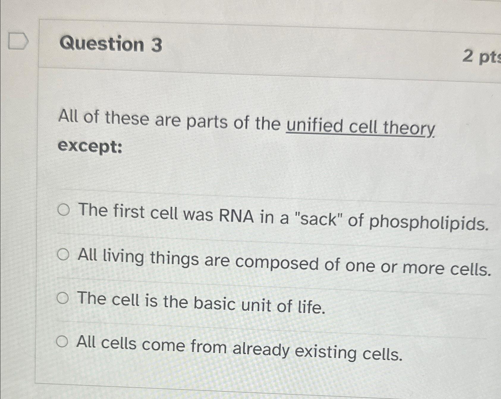 Solved Question 3All of these are parts of the unified cell | Chegg.com
