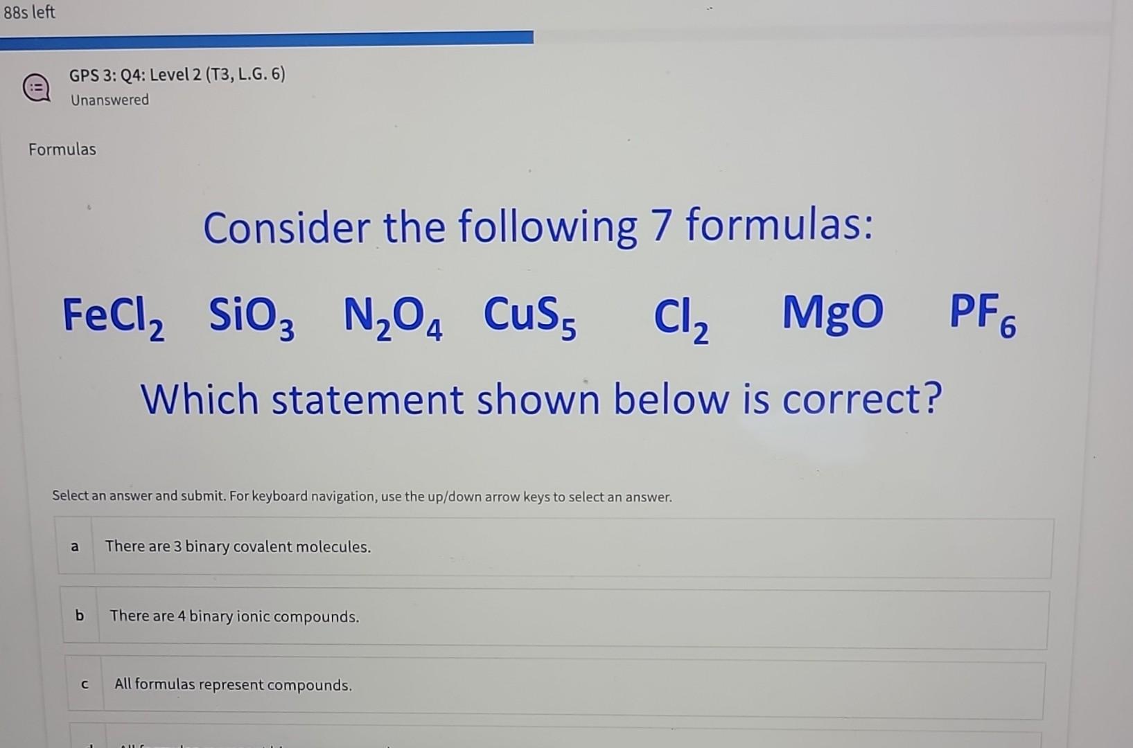 Solved Consider the following 7 formulas: FeCl2SiO3 | Chegg.com