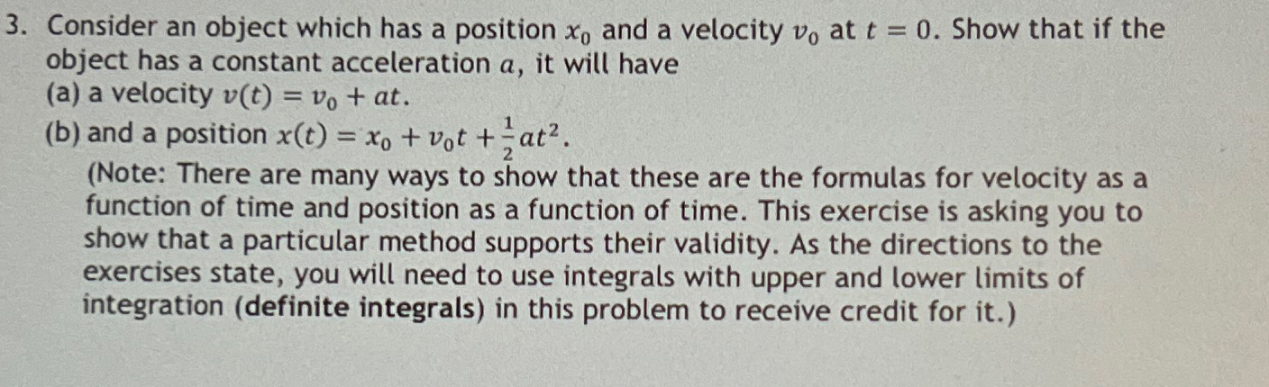 Solved Consider an object which has a position x0 ﻿and a | Chegg.com
