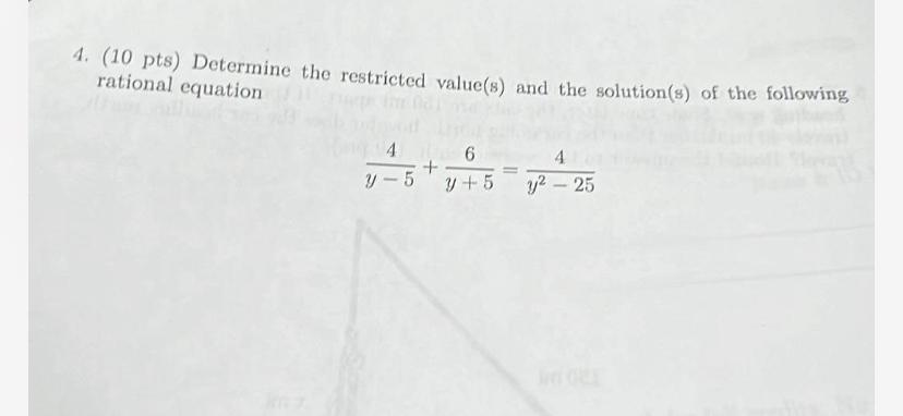 Solved (10 ﻿pts) ﻿Determine the restricted value(s) ﻿and the | Chegg.com