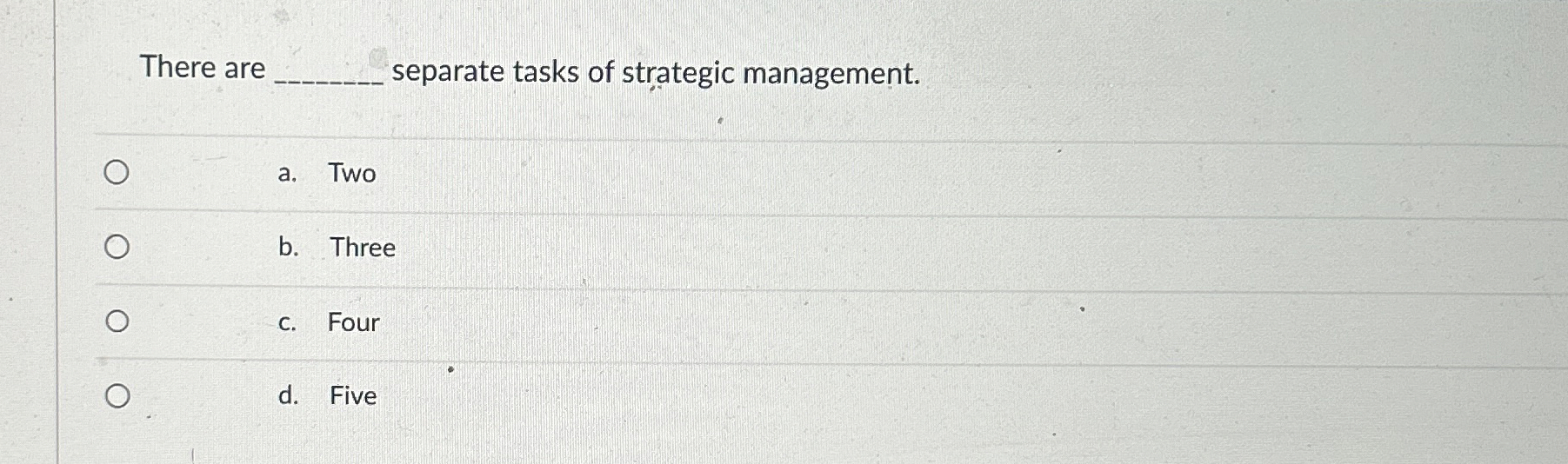 Solved There are ﻿separate tasks of strategic | Chegg.com