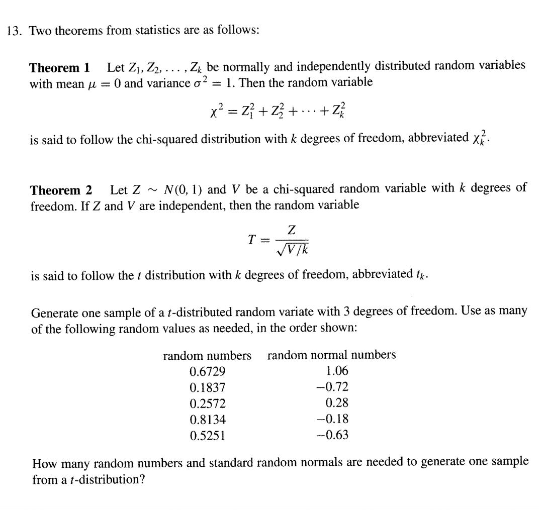 Solved Two theorems from statistics are as follows:Theorem 1 | Chegg.com