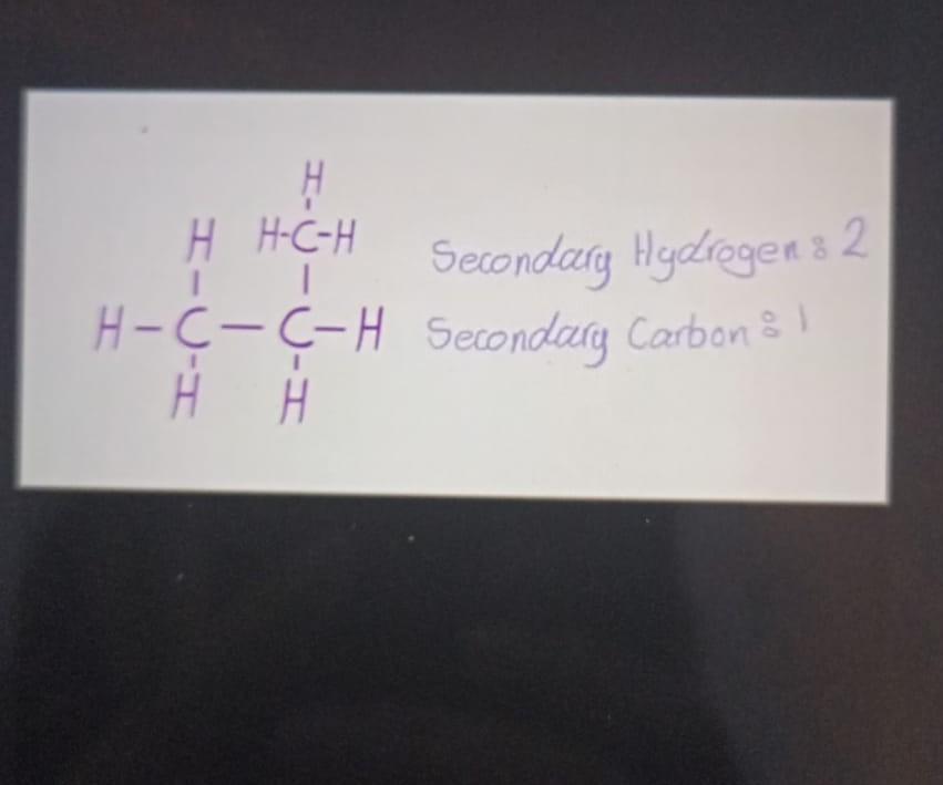Solved H HH-C-H Secondary Hydrogen : 2 H-Ç-Ç-H Secondary | Chegg.com