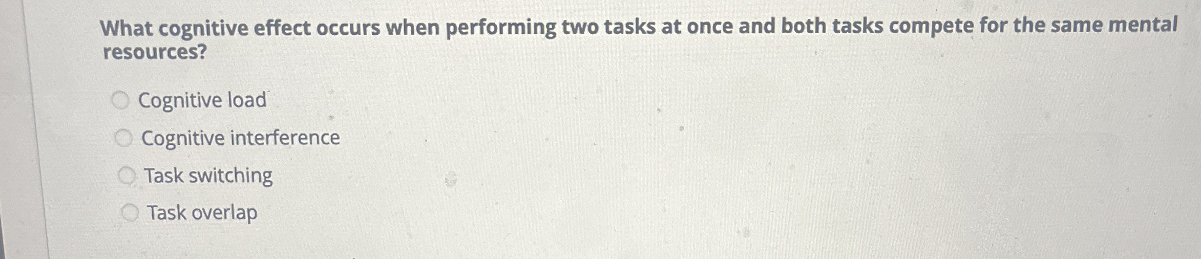 Solved What cognitive effect occurs when performing two | Chegg.com