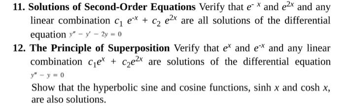 Solved 11. Solutions of Second-Order Equations Verify that | Chegg.com