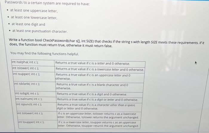 Solved Passwords to a certain system are required to have: - | Chegg.com