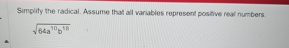 Solved Simplify the radical. Assume that all variables | Chegg.com