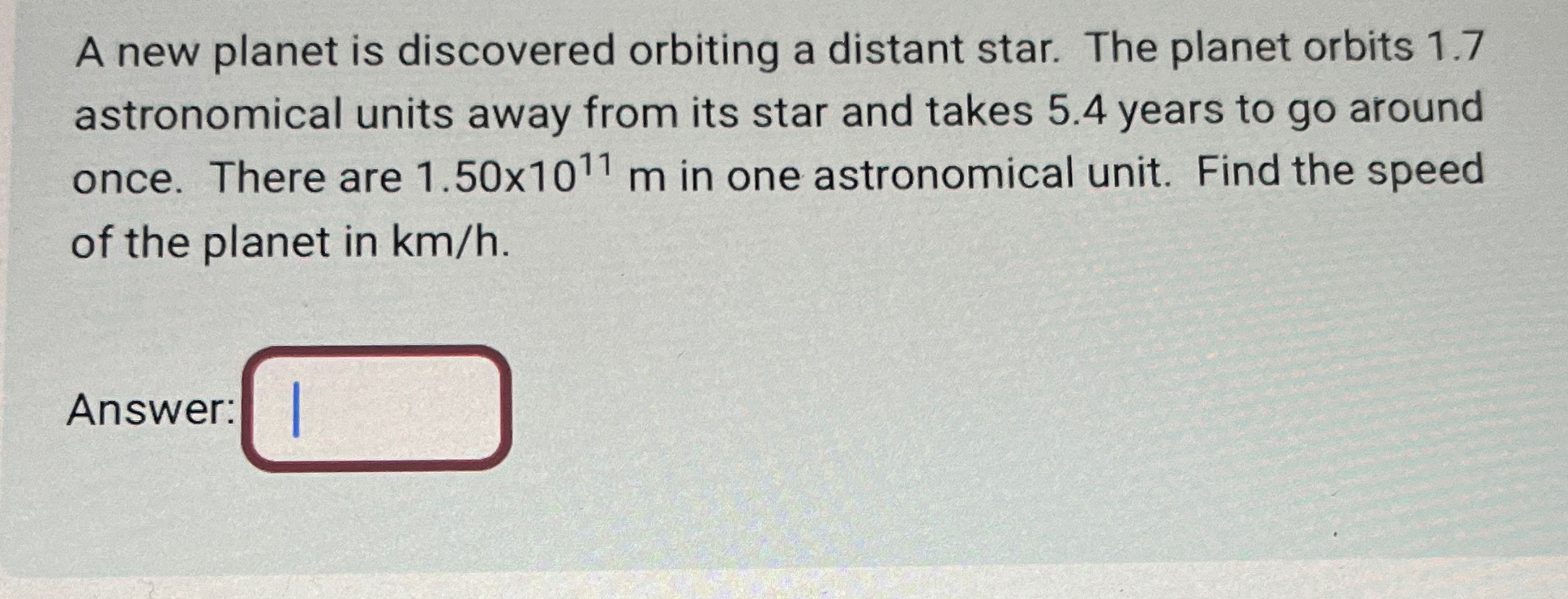 Solved A new planet is discovered orbiting a distant star. | Chegg.com