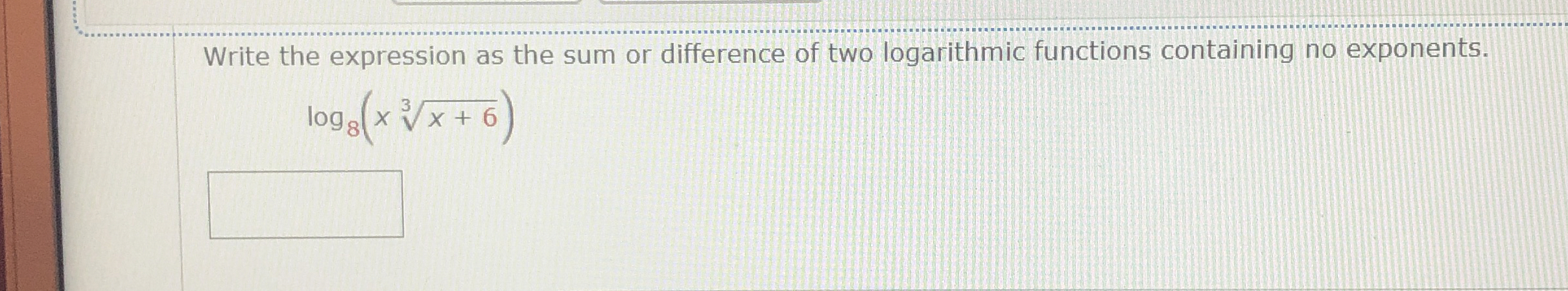 Solved Write the expression as the sum or difference of two | Chegg.com
