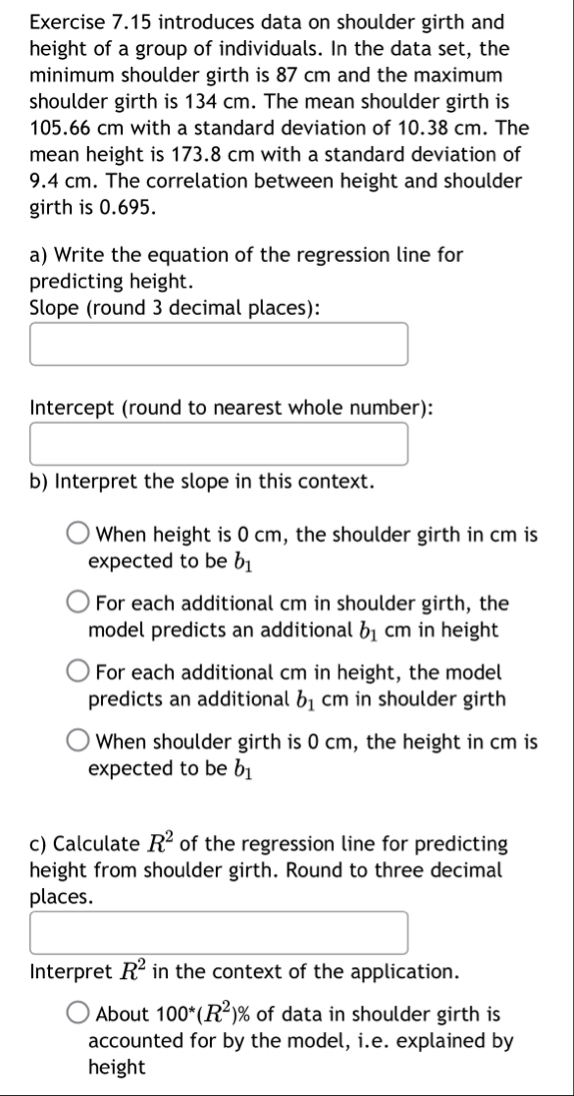Solved Exercise 7.15 ﻿introduces data on shoulder girth and | Chegg.com