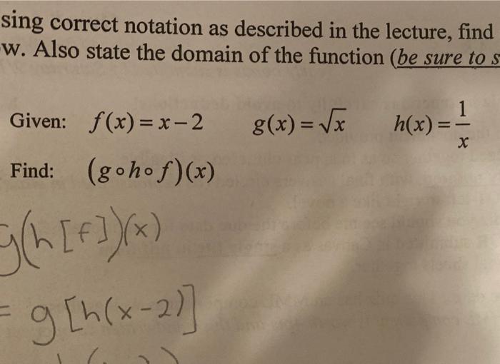 Solved sing correct notation as described in the lecture, | Chegg.com