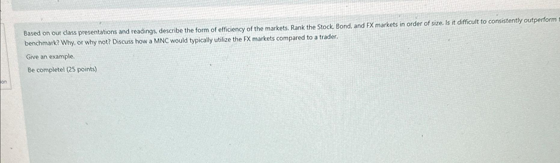 Solved Based on our class presentations and readings, | Chegg.com