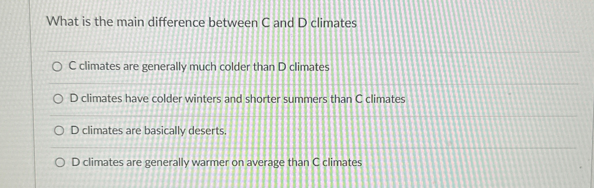 Solved What is the main difference between C ﻿and D | Chegg.com