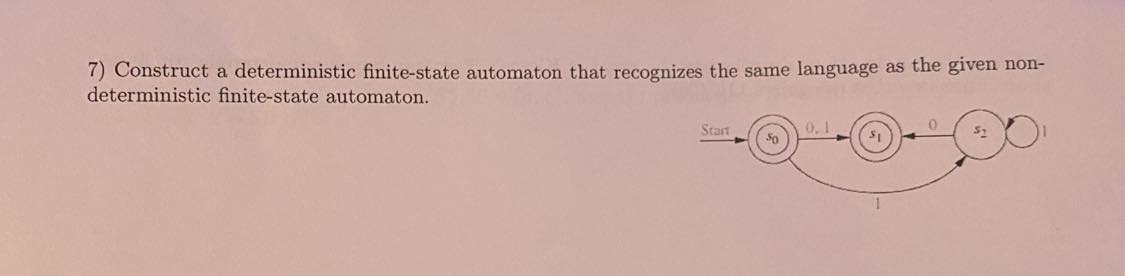 Solved Construct A Deterministic Finite State Automaton That