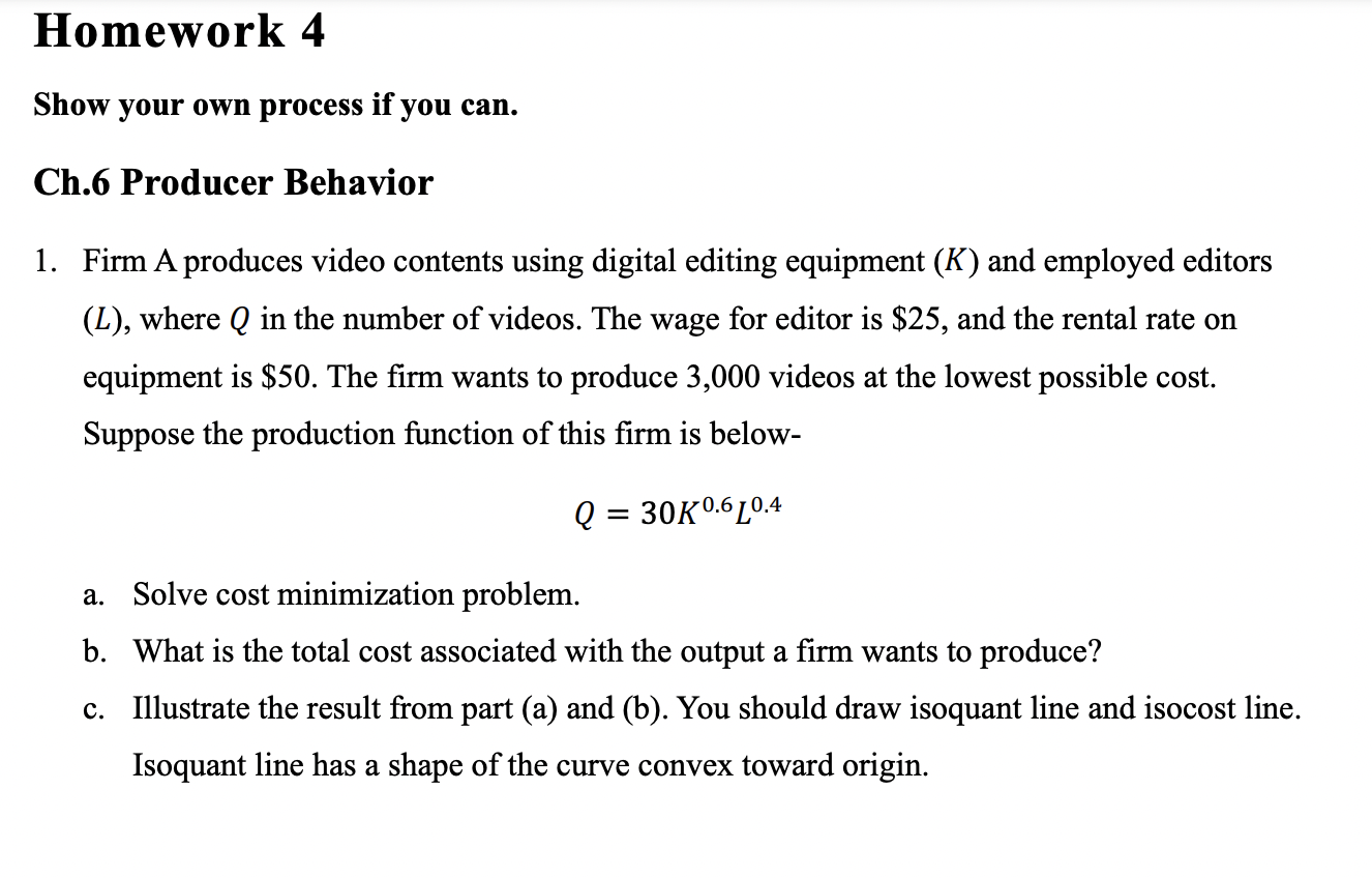 Solved Ch. 6 ﻿Producer BehaviorFirm A produces video | Chegg.com