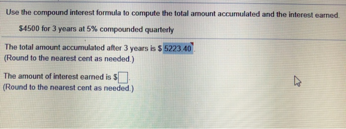Solved Use the compound interest formula to compute the | Chegg.com