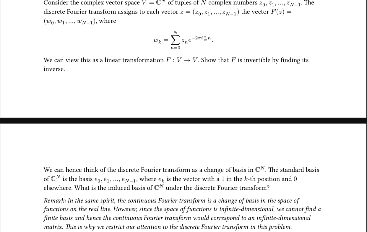 Solved Consider the complex vector space V=CN ﻿of tuples of | Chegg.com