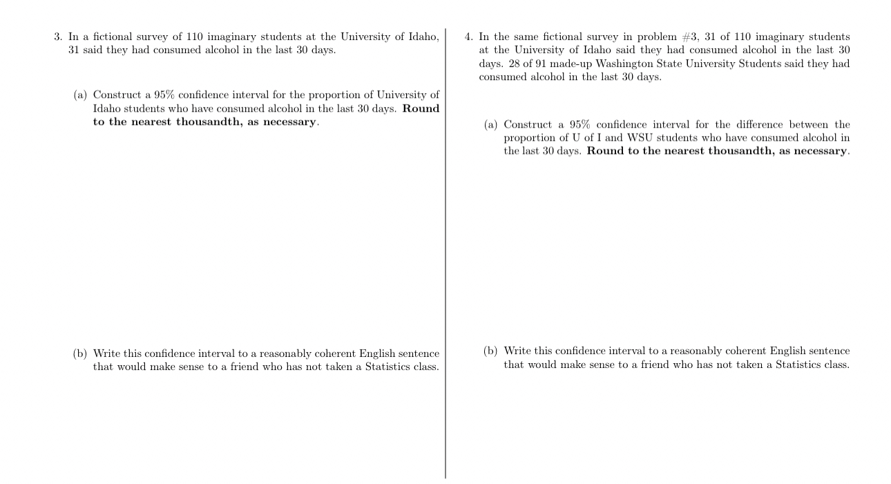 Solved 3-In a fictional survey of 110 ﻿imaginary students at | Chegg.com