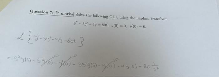 Solved Question 7: [7 marks] Solve the following ODE using | Chegg.com