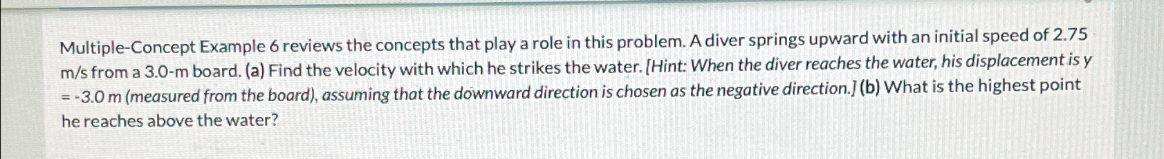 Solved Multiple-Concept Example 6 ﻿reviews the concepts that | Chegg.com