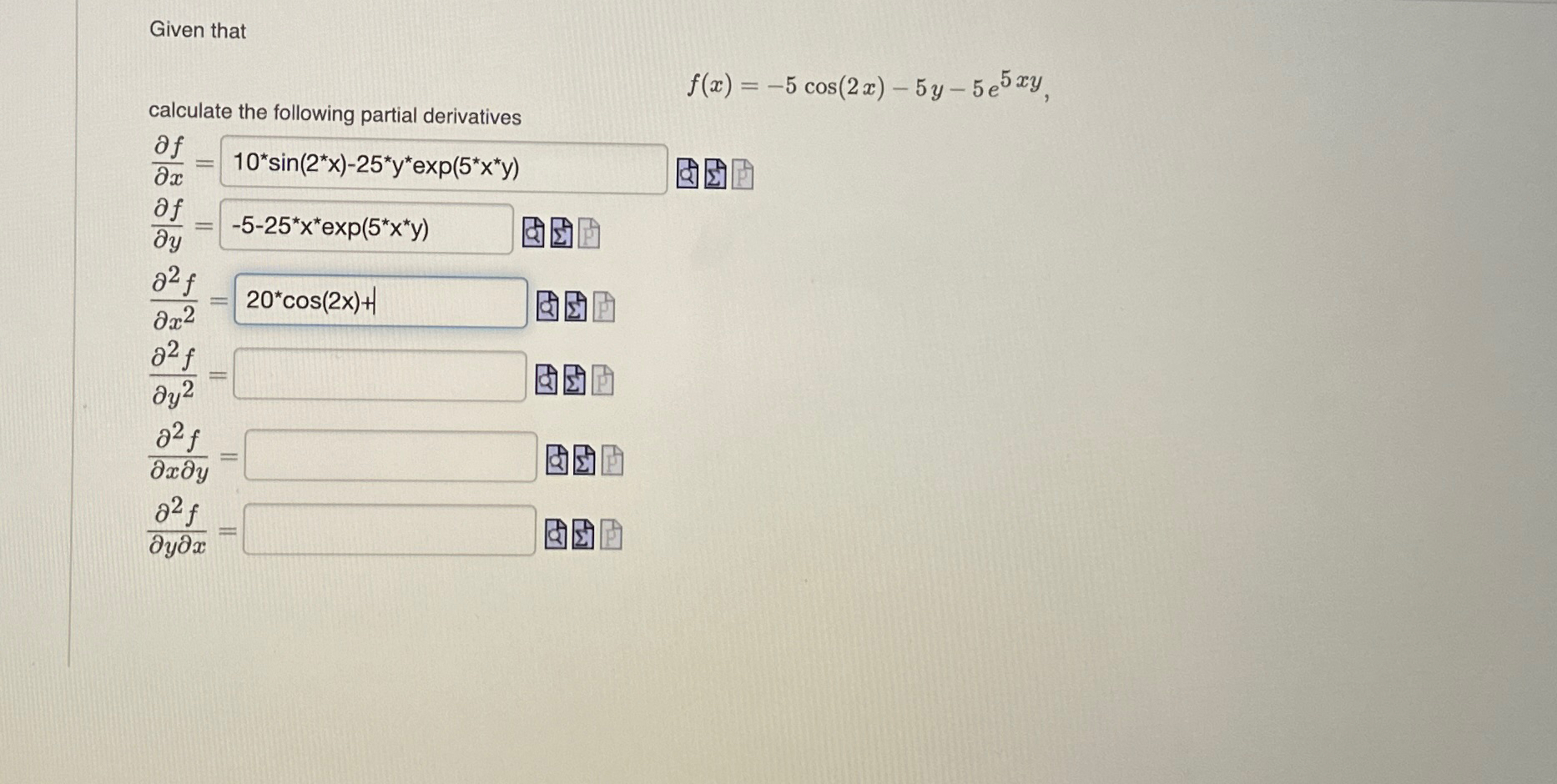 Solved Given thatcalculate the following partial | Chegg.com Solved Given thatcalculate the following partial | Chegg.com