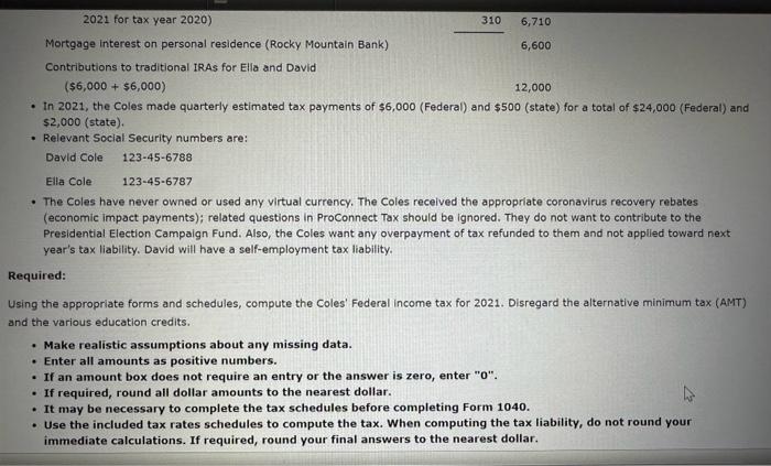 Please help with filling out form 1040 and any other | Chegg.com