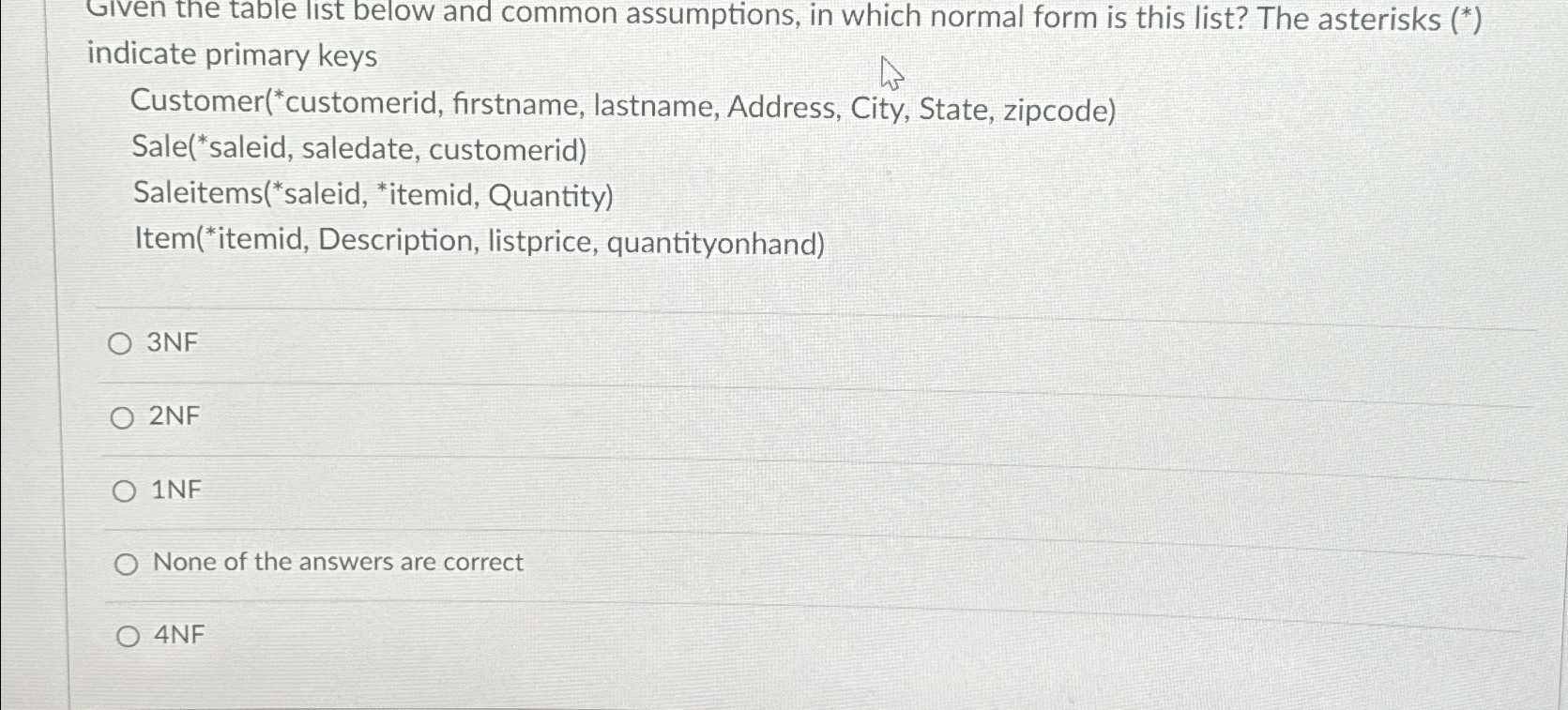 Solved Given the table list below and common assumptions, in | Chegg.com