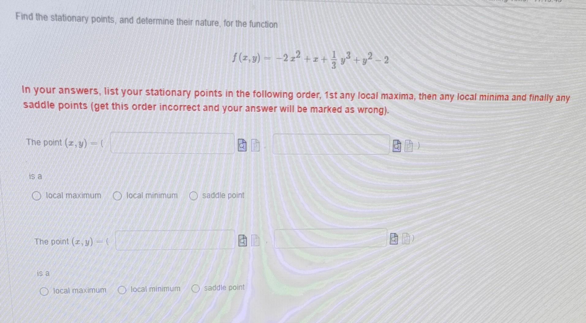 Solved Find the stationary points, and determine their | Chegg.com