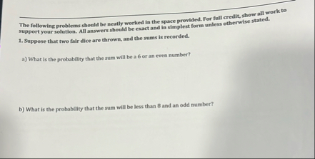 Solved The following problems should be neatly worked in the | Chegg.com