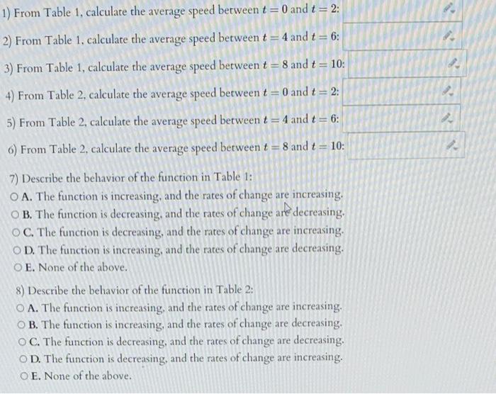 Solved A car is timed going down a track. Table 1 shows the | Chegg.com