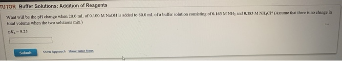 Solved TUTOR Buffer Solutions: Addition of Reagents What | Chegg.com