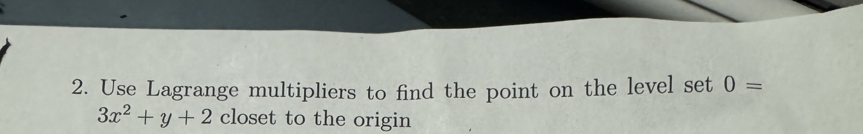 Solved Use Lagrange multipliers to find the point on the | Chegg.com