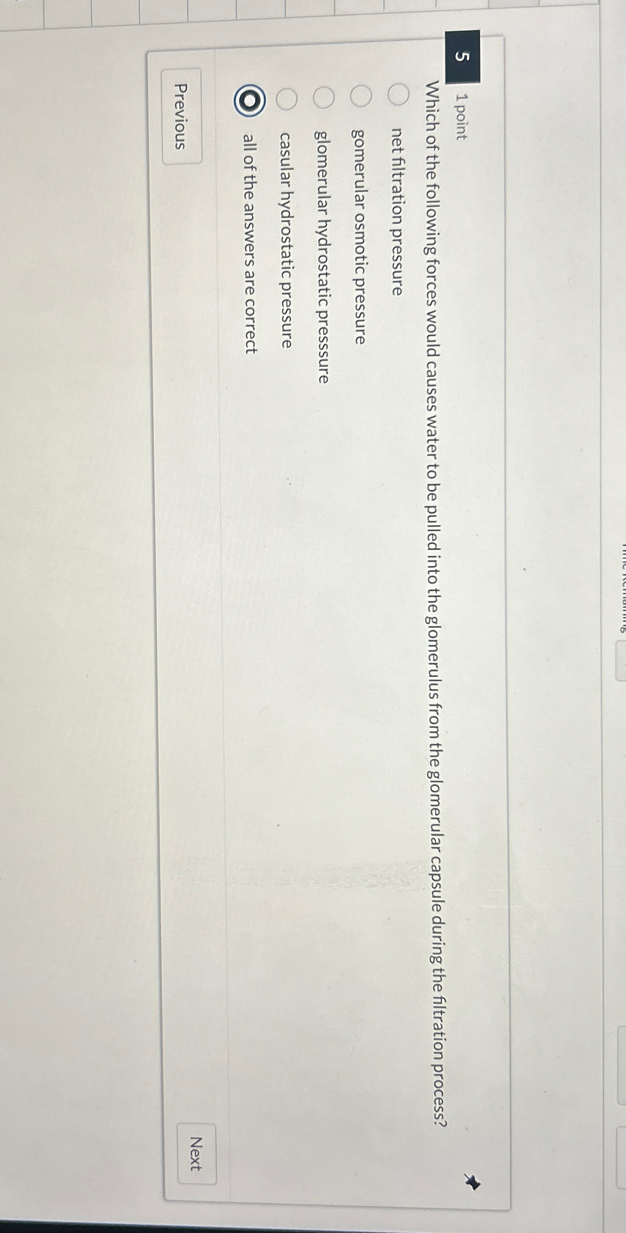 Solved 51 ﻿pointWhich of the following forces would causes | Chegg.com