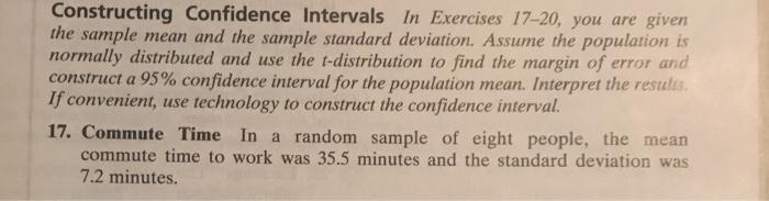 Solved Constructing Confidence Intervals In Exercises 17-20, | Chegg.com