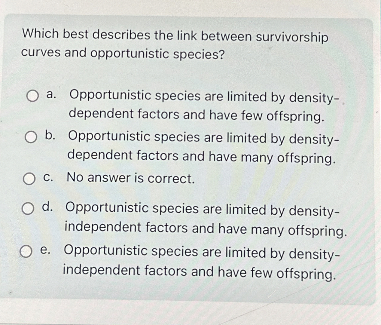 Solved Which best describes the link between survivorship | Chegg.com