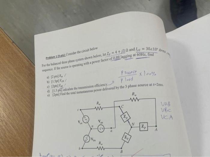 Solved problem 1 (8 pts): Consider the circuit below. For | Chegg.com