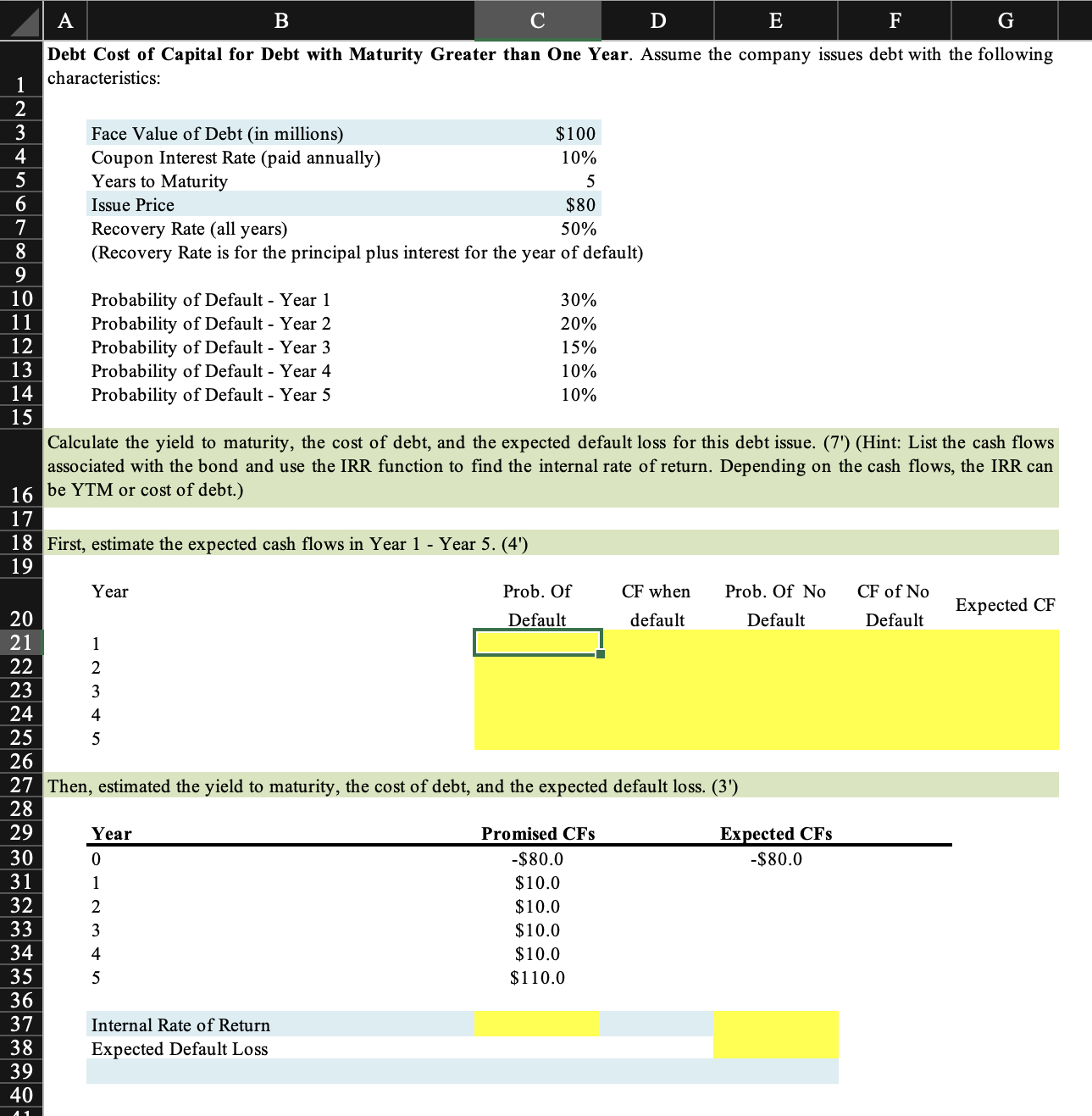 please use excel to solve !!!! ﻿and please use cell | Chegg.com