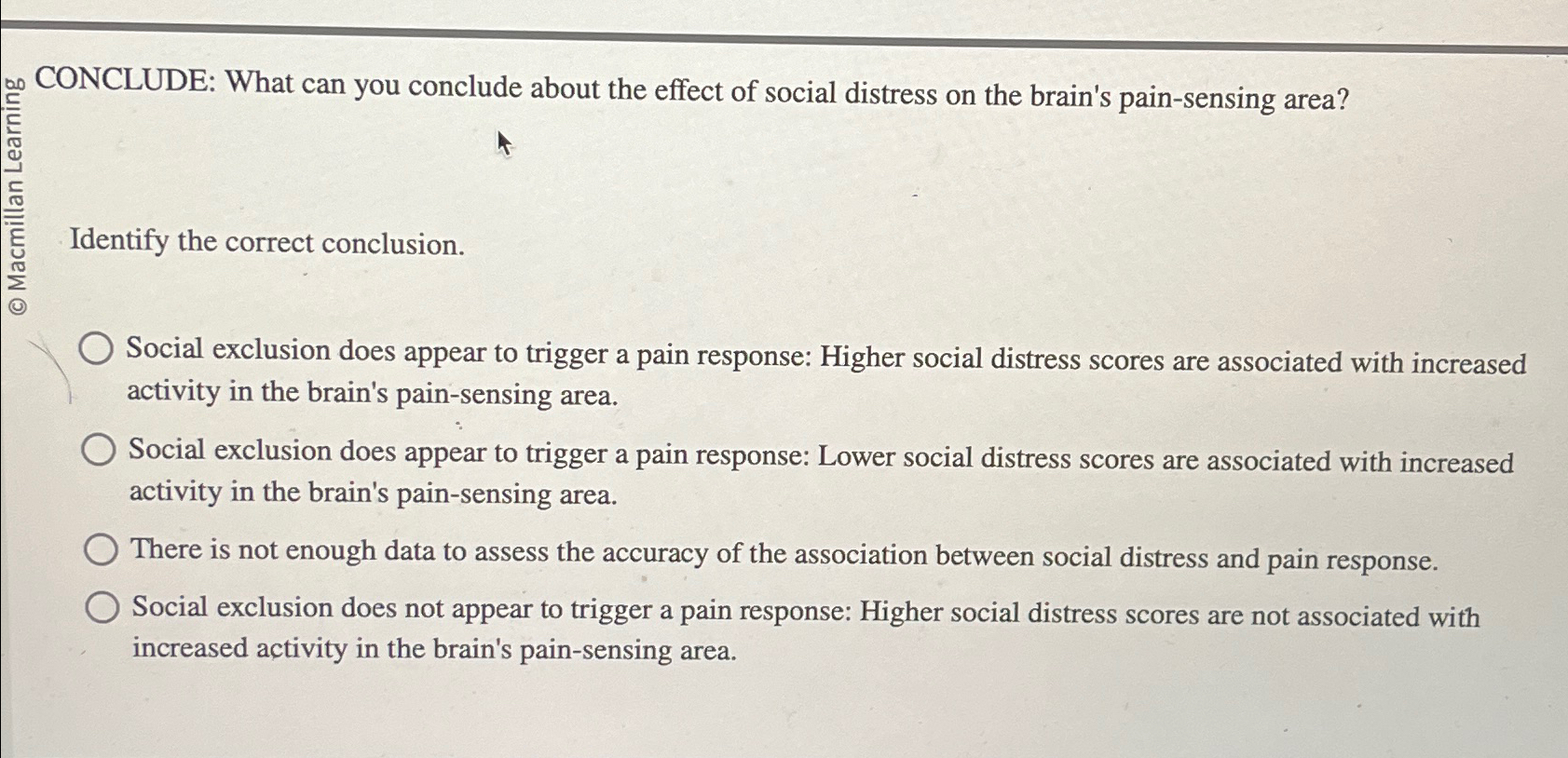 Solved CONCLUDE: What can you conclude about the effect of | Chegg.com