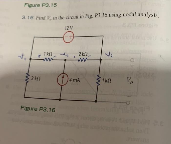 Solved Figure P3.15 3.16 Find V, in the circuit in Fig. | Chegg.com