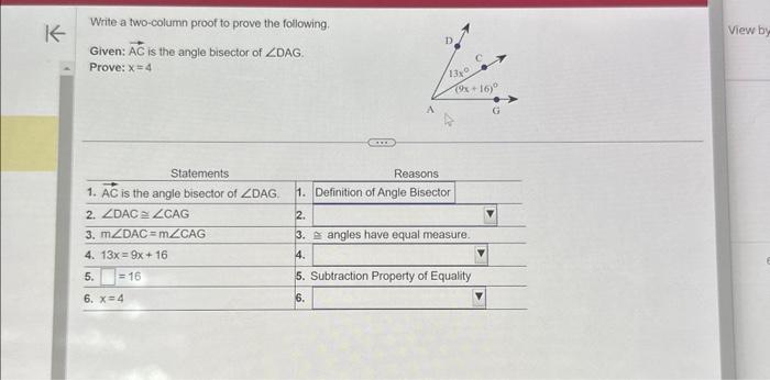 Solved Write a two-column proof to prove the following. | Chegg.com